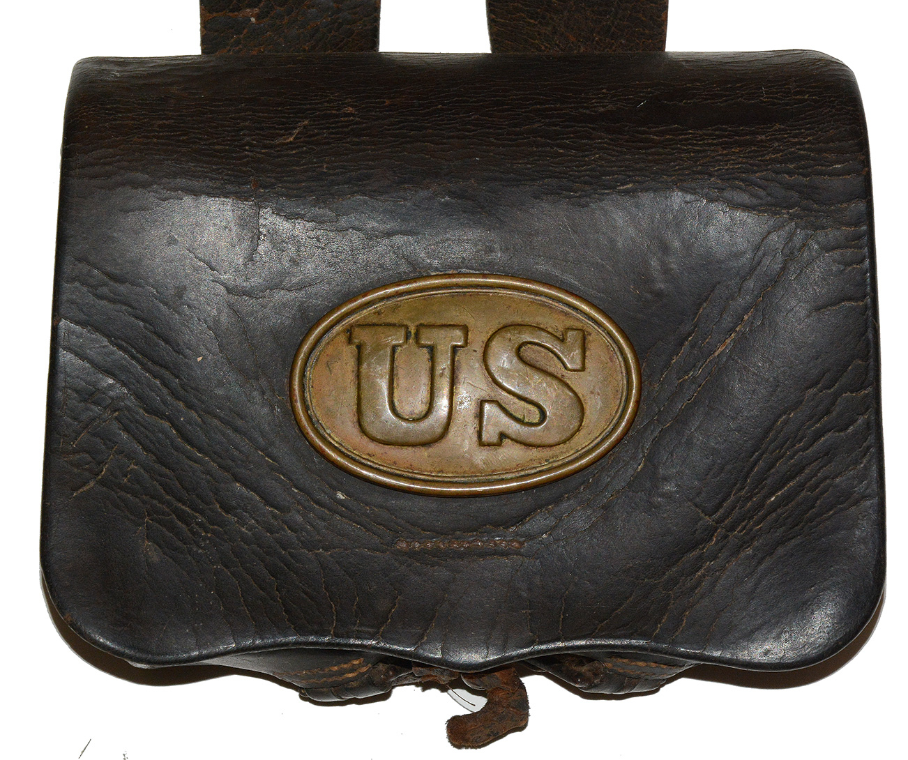 US 1861 PATTERN CARTRIDGE BOX BY GAYLORD WITH SLING AND PLATES — Horse ...