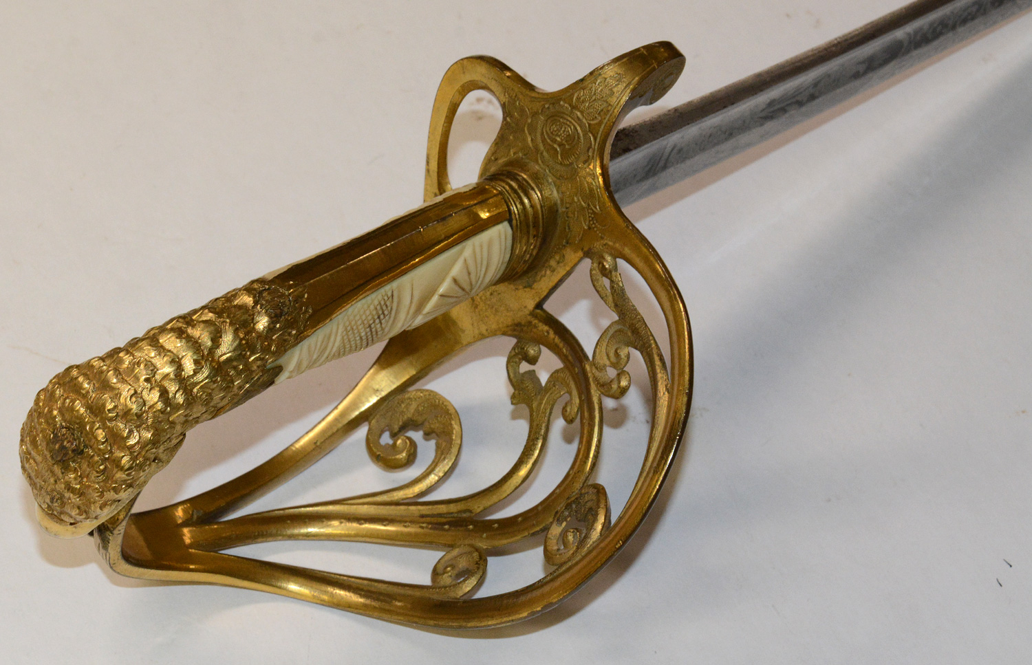 VERY PRETTY PRE-WAR EAGLE POMMEL CAVALRY OFFICER’S SABER WITH LOTS OF ...