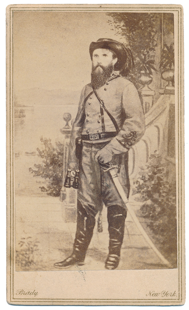 UNUSUAL LITHOGRAPH CDV OF JEB STUART BY BRADY — Horse Soldier