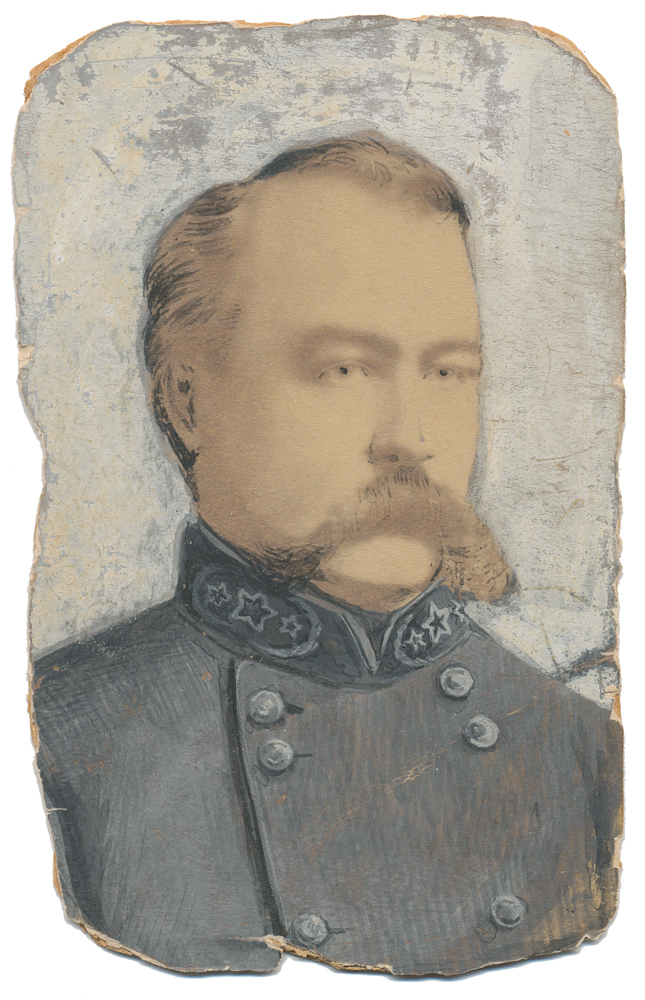 COLORIZED PHOTOGRAPH OF CONFEDERATE GENERAL GEORGE D. HODGE — Horse Soldier