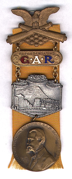1913 GAR BADGE - 47TH NATIONAL ENCAMPMENT - CHATTANOOGA, TENNESSEE ...