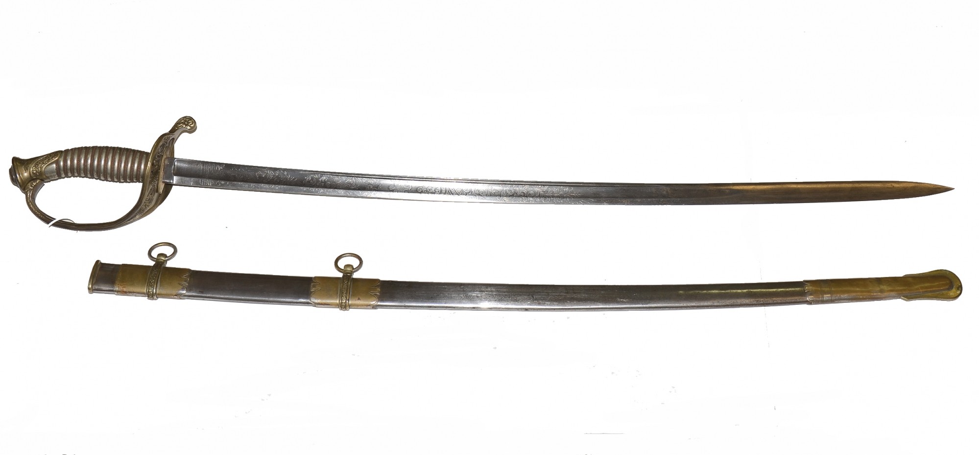 SILVER-GRIPPED HORSTMANN M1850 FOOT OFFICER’S SWORD WITH METAL SCABBARD ...