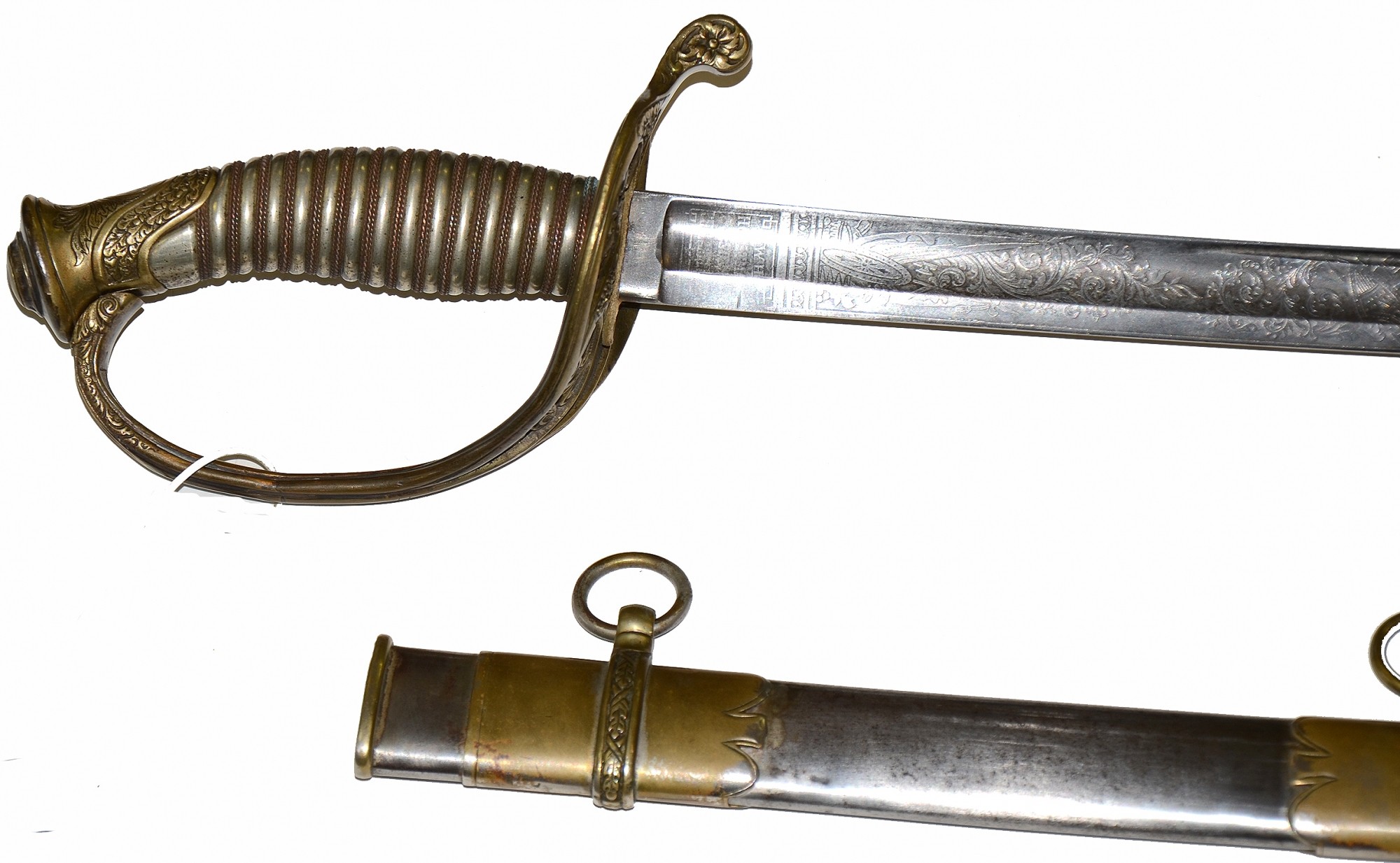 SILVER-GRIPPED HORSTMANN M1850 FOOT OFFICER’S SWORD WITH METAL SCABBARD ...