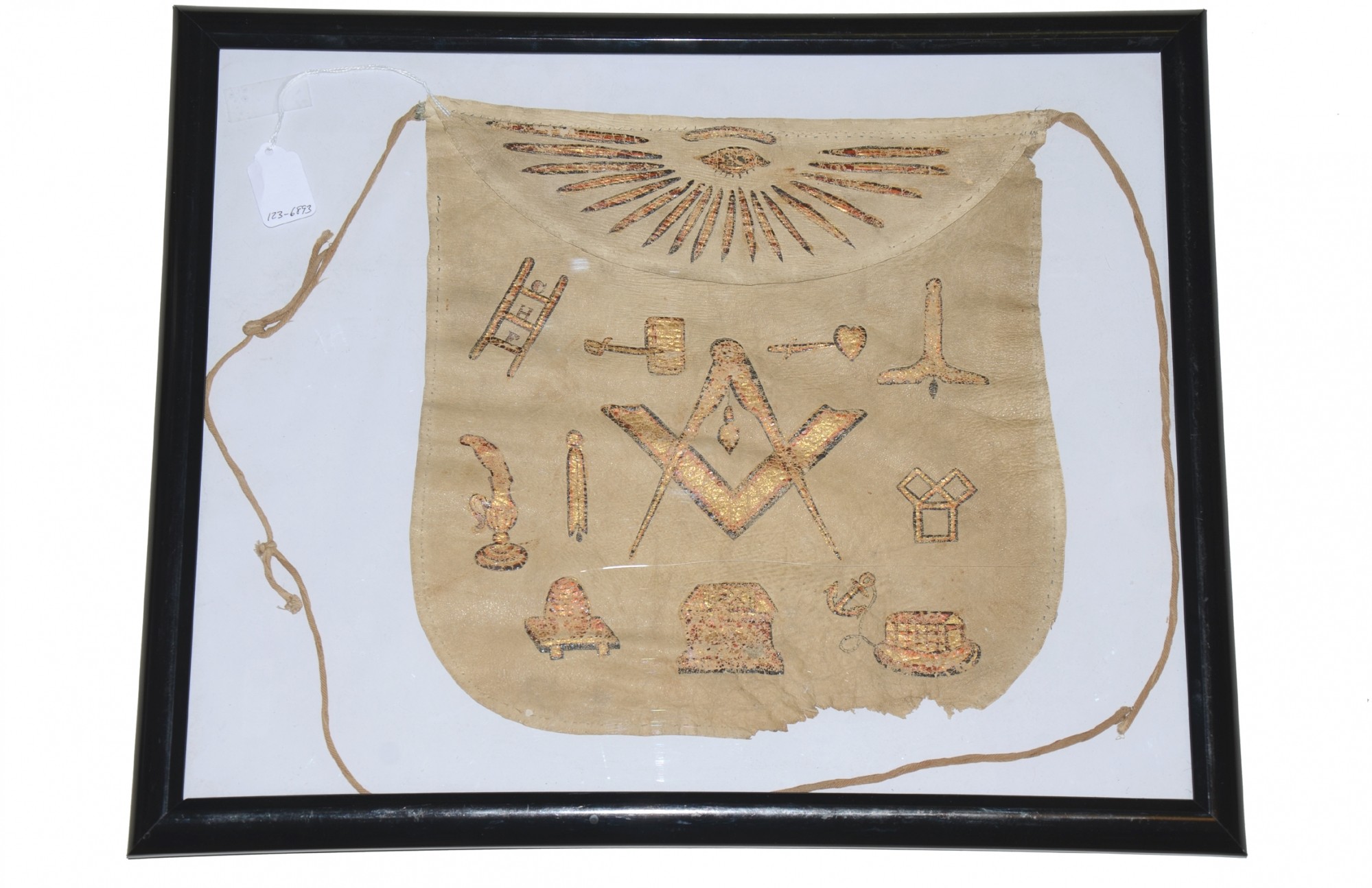 HAND-PAINTED MASONIC APRON, CIRCA 1790-1810 — Horse Soldier