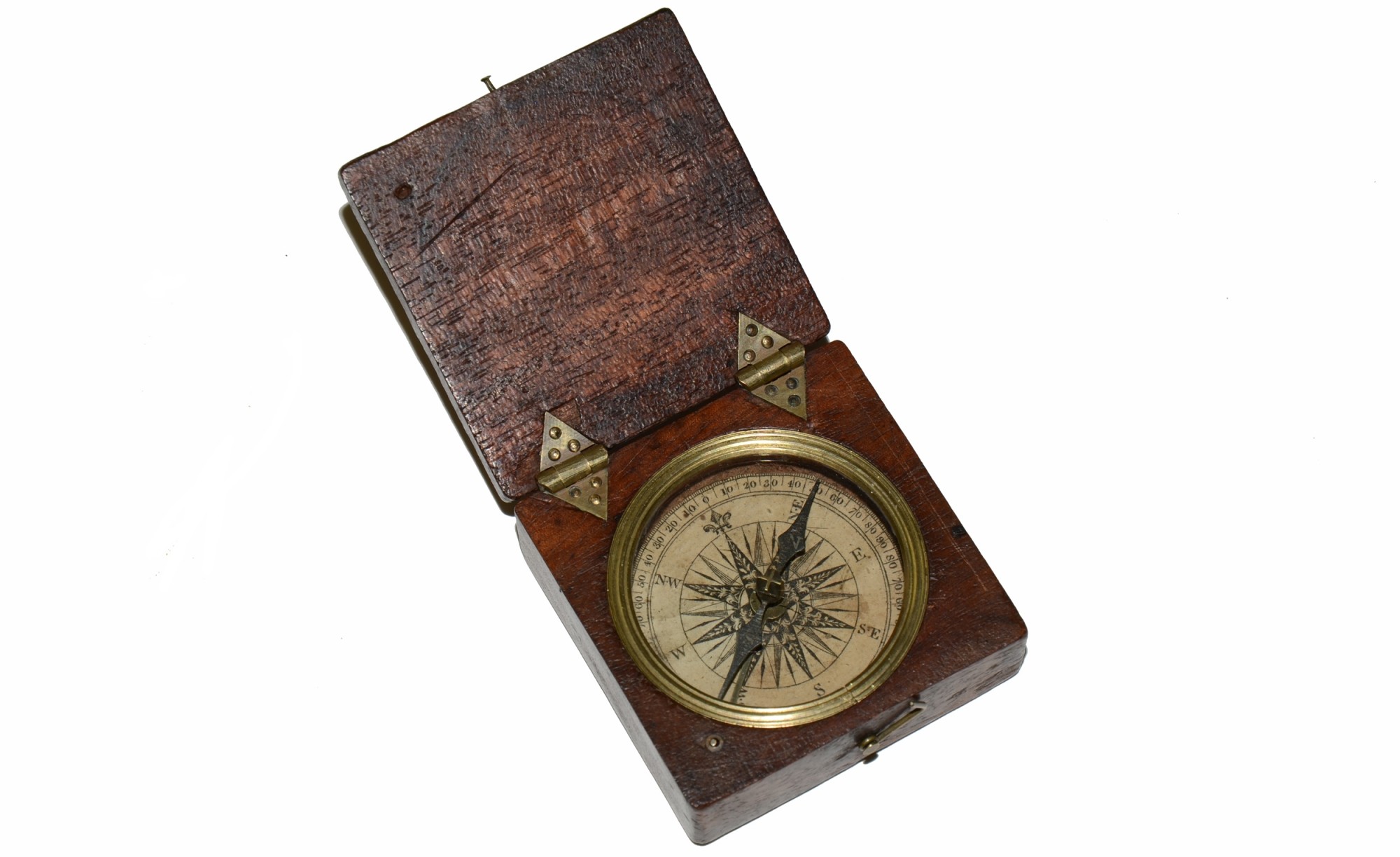 MID-19TH CENTURY WOOD ENCASED COMPASS — Horse Soldier