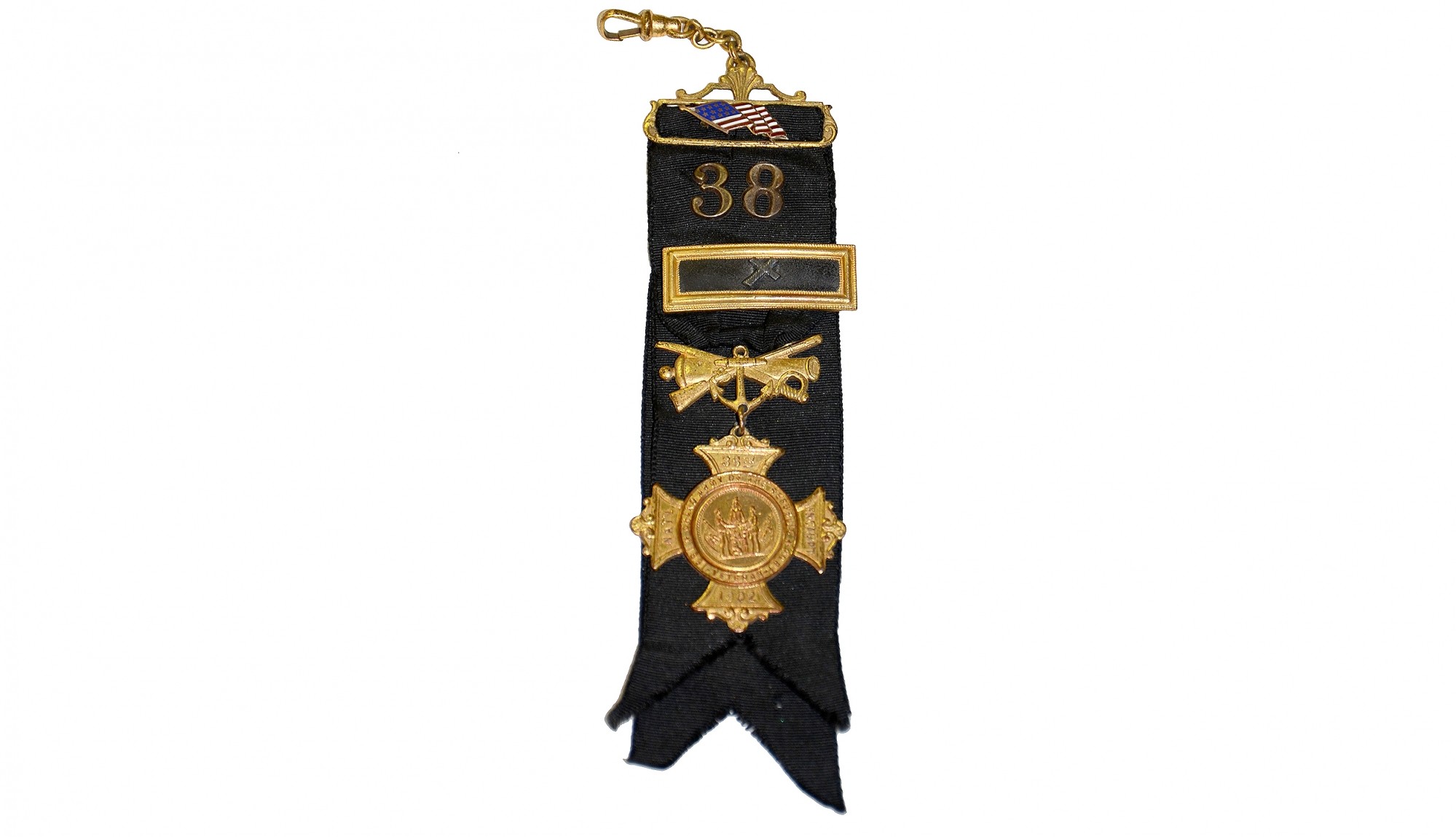 36TH ANNUAL NATIONAL ENCAMPMENT OF THE GAR CHAPLAIN'S WATCH FOB – 1902 ...