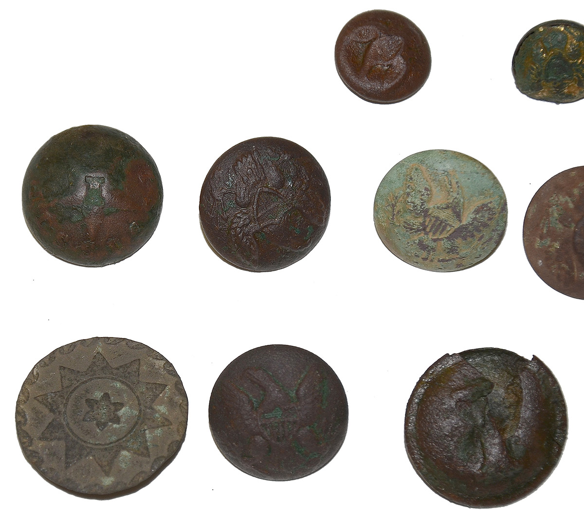 COLLECTION OF DUG UNION AND CONFEDERATE BUTTONS - MISSISSIPPI “I ...