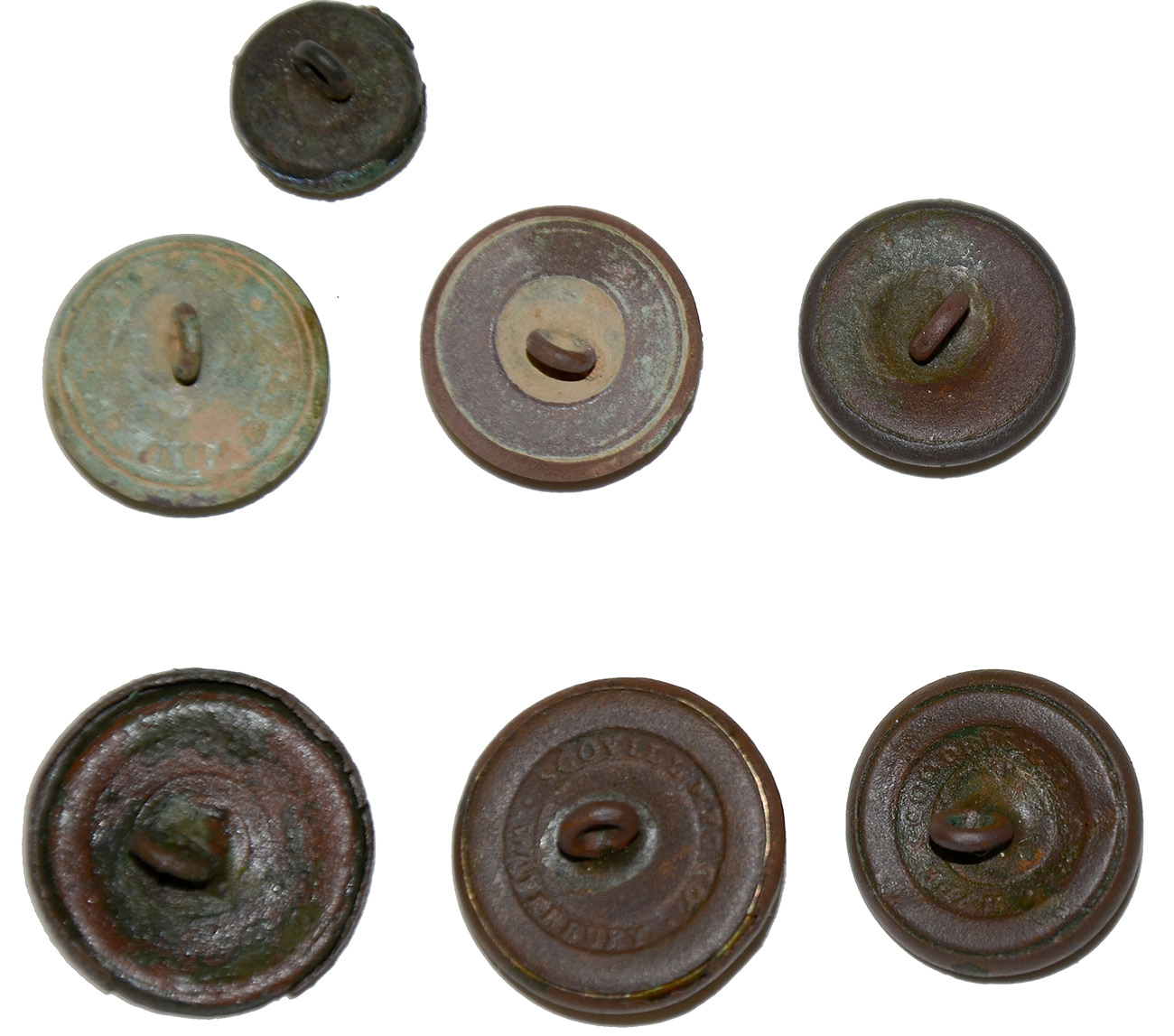 COLLECTION OF DUG UNION AND CONFEDERATE BUTTONS - MISSISSIPPI “I ...