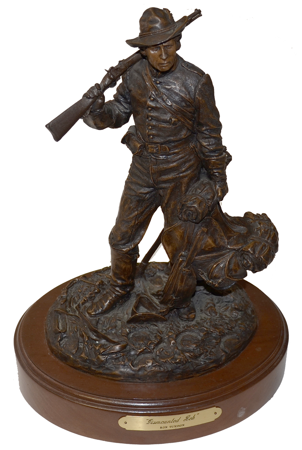 “DISMOUNTED REB” BRONZE SCULPTURE BY RON TUNISON — Horse Soldier