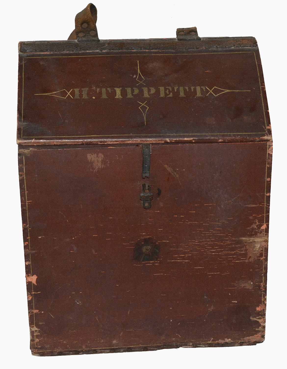 VERY ATTRACTIVE ITINERANT PEDDLAR, PAINTER, OR CARPENTER’S PAINTED WOOD ...