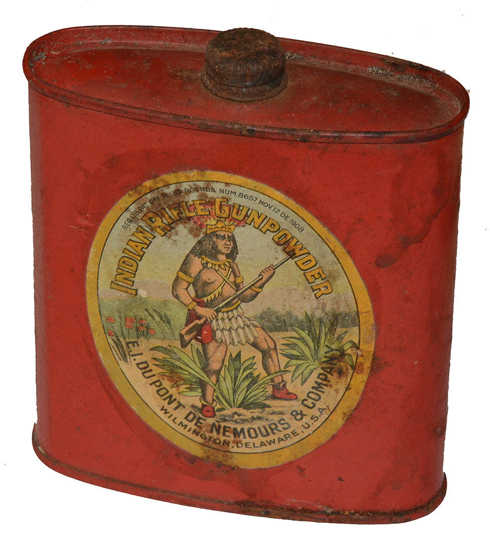 DUPONT’S "INDIAN RIFLE" GUNPOWDER TIN — Horse Soldier