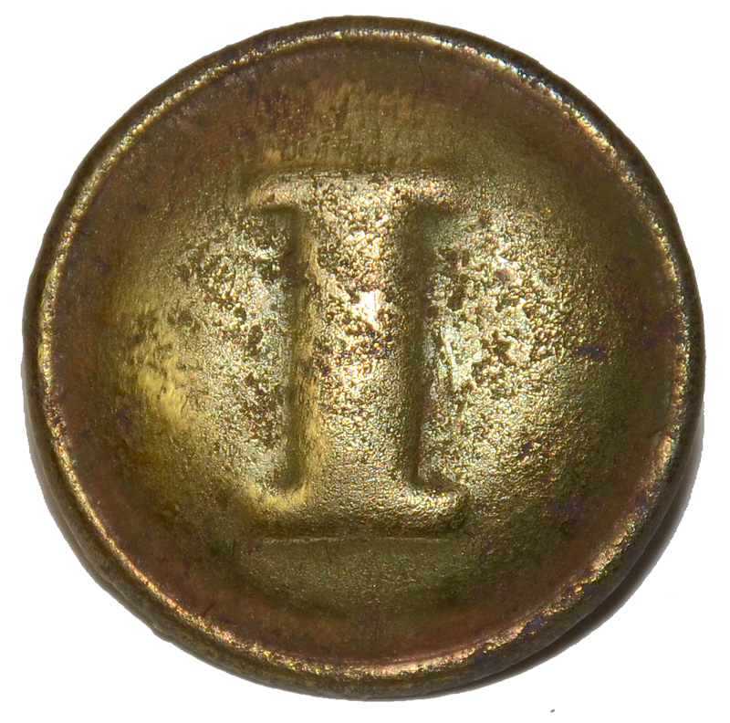 EXCAVATED CS INFANTRY LOW PROFILE ROMAN “I” COAT BUTTON — Horse Soldier