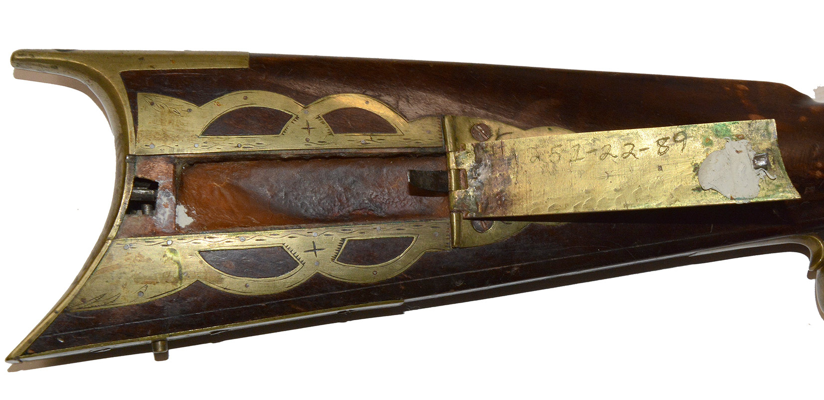 PERCUSSION FULL STOCK PENNSYLVANIA/KENTUCKY RIFLE WITH PIERCED PATCH ...