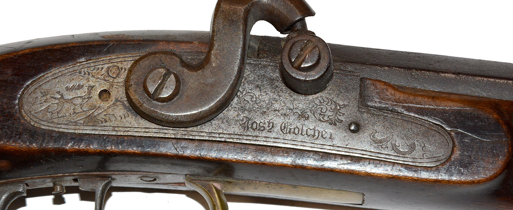 PERCUSSION FULL STOCK PENNSYLVANIA/KENTUCKY RIFLE WITH PIERCED PATCH ...