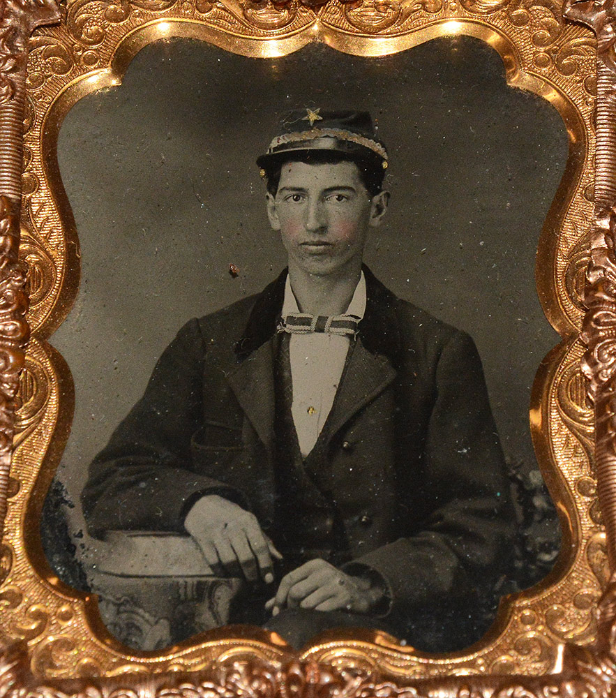 WONDERFULLY CLEAR RUBY AMBROTYPE OF A YOUNG SOUTHERN RECRUIT — Horse ...