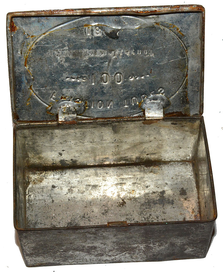 TINNED BOX FOR 100 “FRICTION TUBES” FROM FRANKFORD ARSENAL 1861 — Horse ...