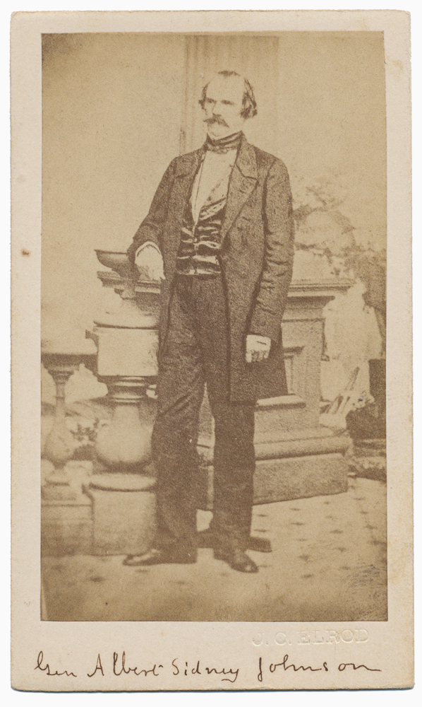 CDV OF C.S. GENERAL ALBERT S. JOHNSON — Horse Soldier
