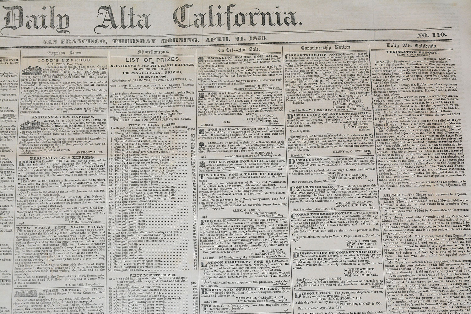 DAILY ALTA CALIFORNIA—SAN FRANCISCO—APRIL 21, 1853 — Horse Soldier