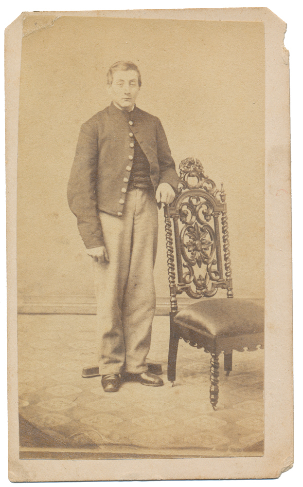CDV FULL STANDING VIEW OF UNION PRIVATE — Horse Soldier