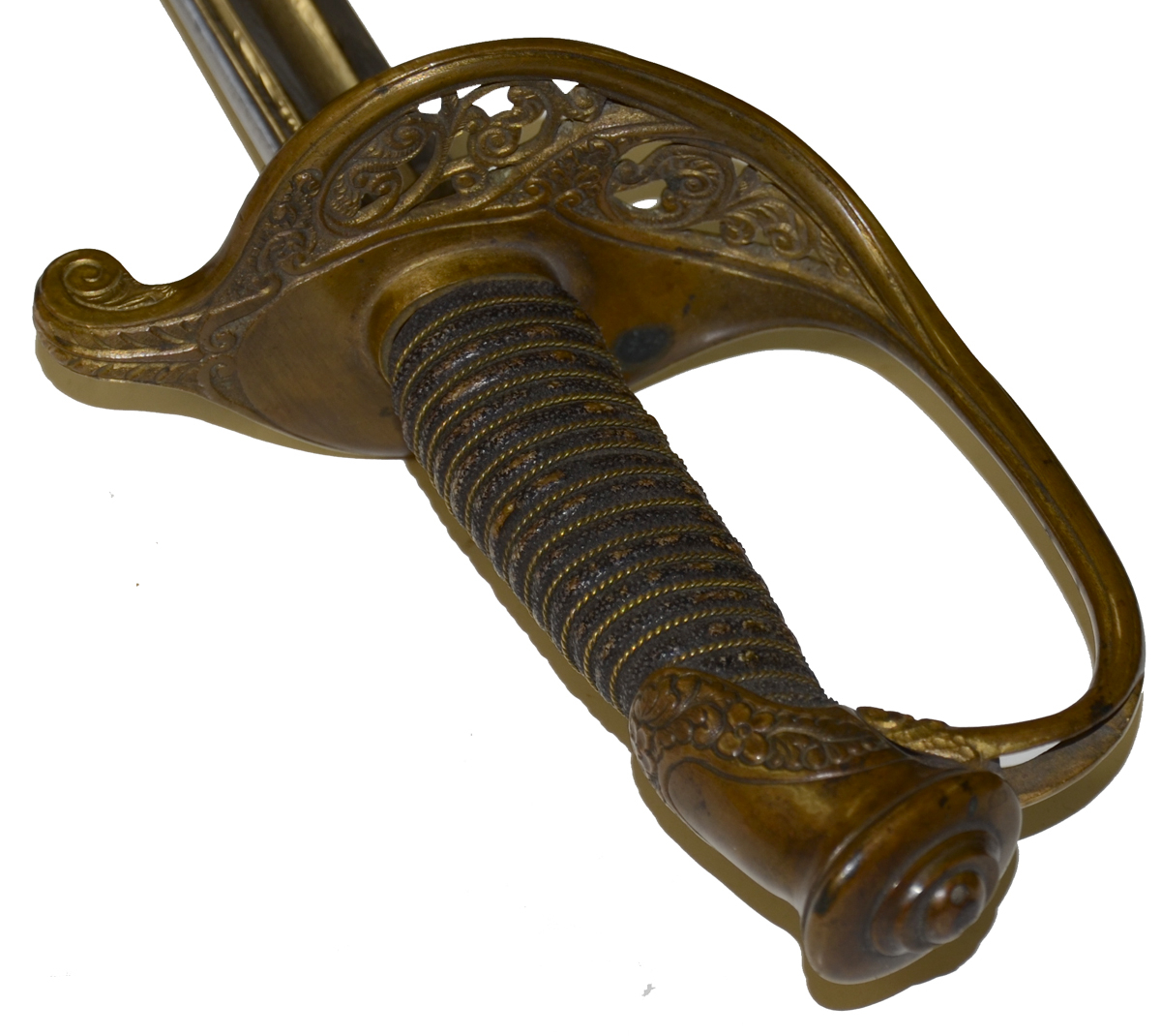 MODEL 1850 FOOT OFFICER’S SWORD BY SAUERBIER, WITH BATTLE SCENES ON THE ...