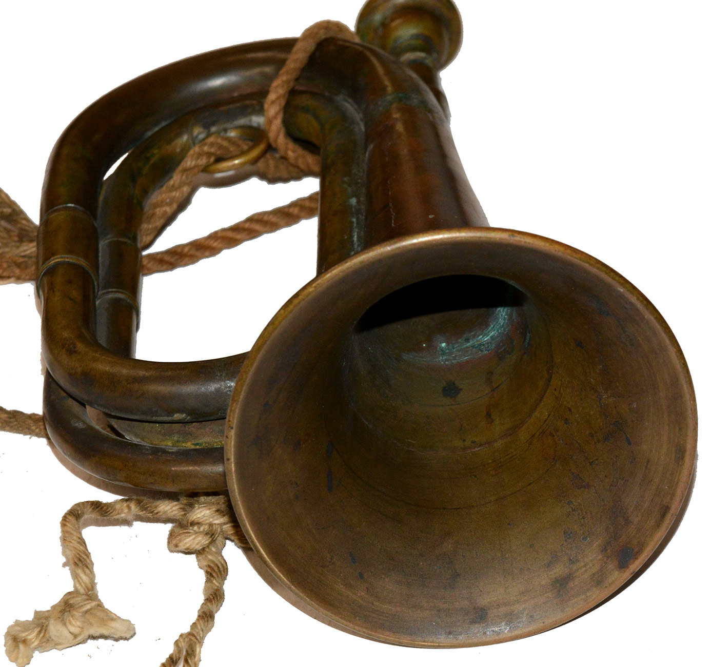 VERY NICE PATTERN 1894 BUGLE WITH MAKER MARKED MOUTHPIECE — Horse Soldier
