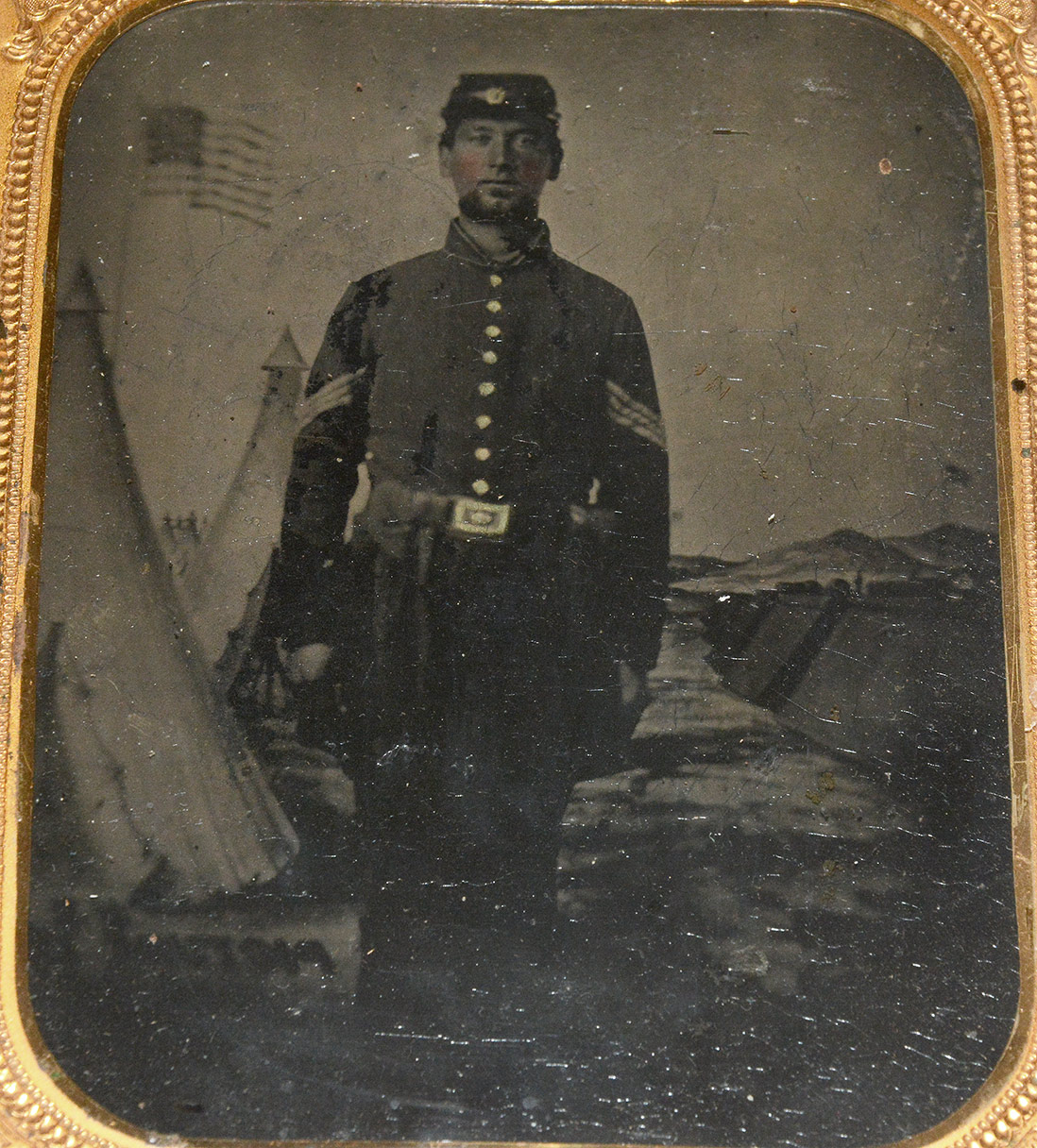 HALF-PLATE TINTYPE OF 61ST NEW YORK SOLDIER WHO DIED IN 1863 — Horse ...
