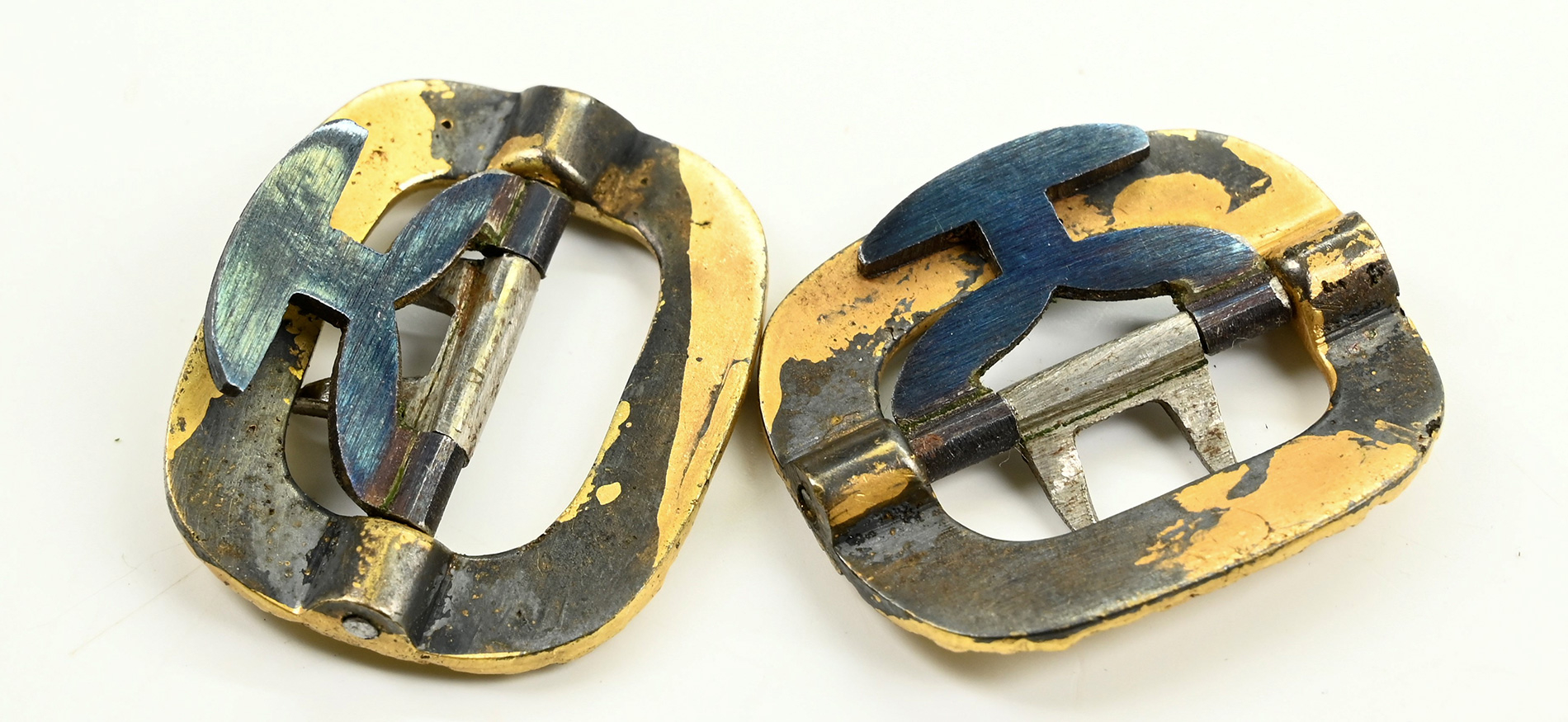 VERY PRETTY CIRCA 1830 CASED ENGLISH GOLD PLATED SHOE AND KNEE ...