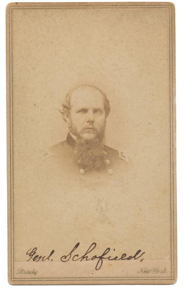 CDV OF U.S. GENERAL JOHN M. SCHOFIELD — Horse Soldier