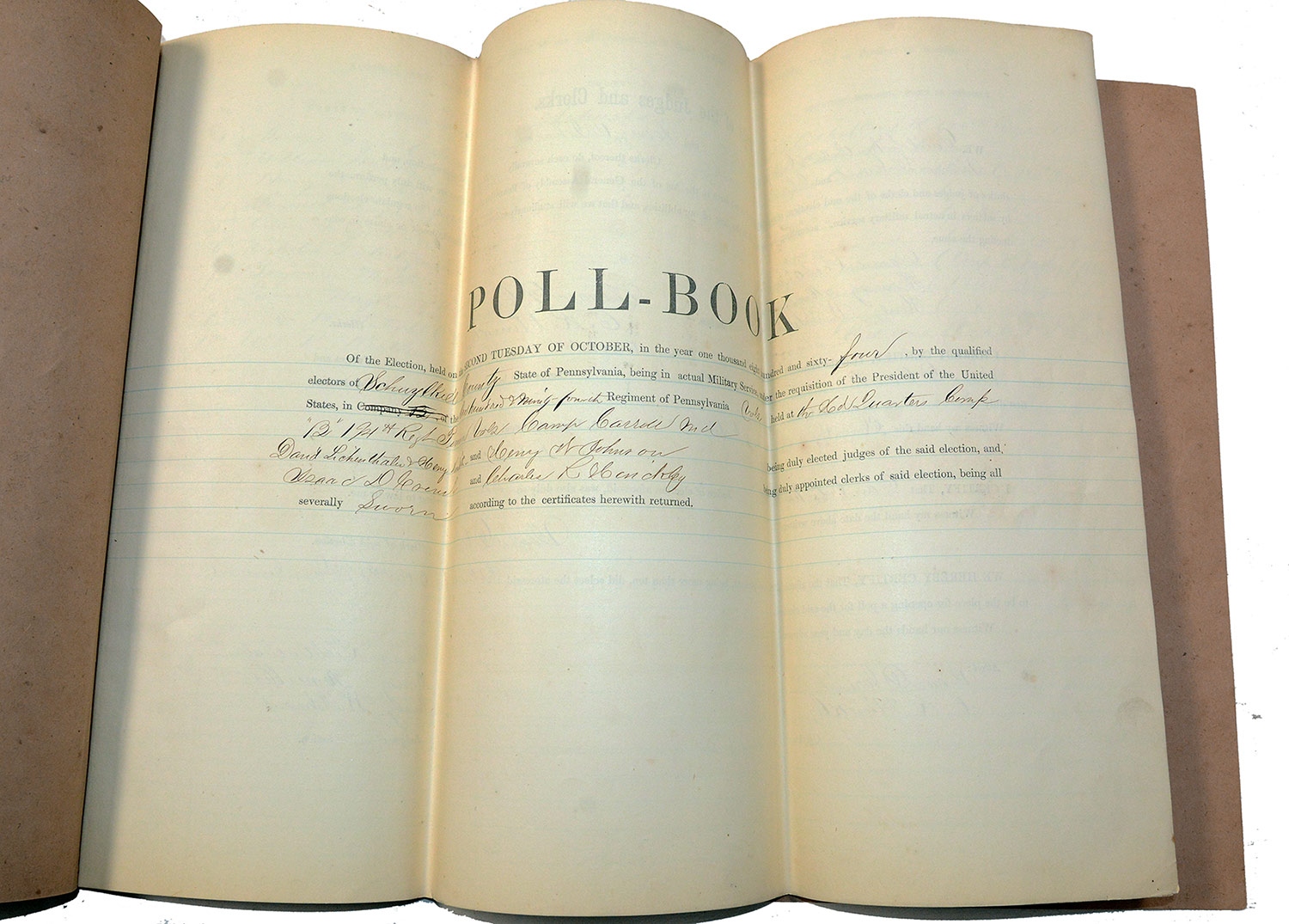 POLL BOOK FOR OCTOBER ELECTION [1864], COMPANY B, 194TH PENNSYLVANIA ...