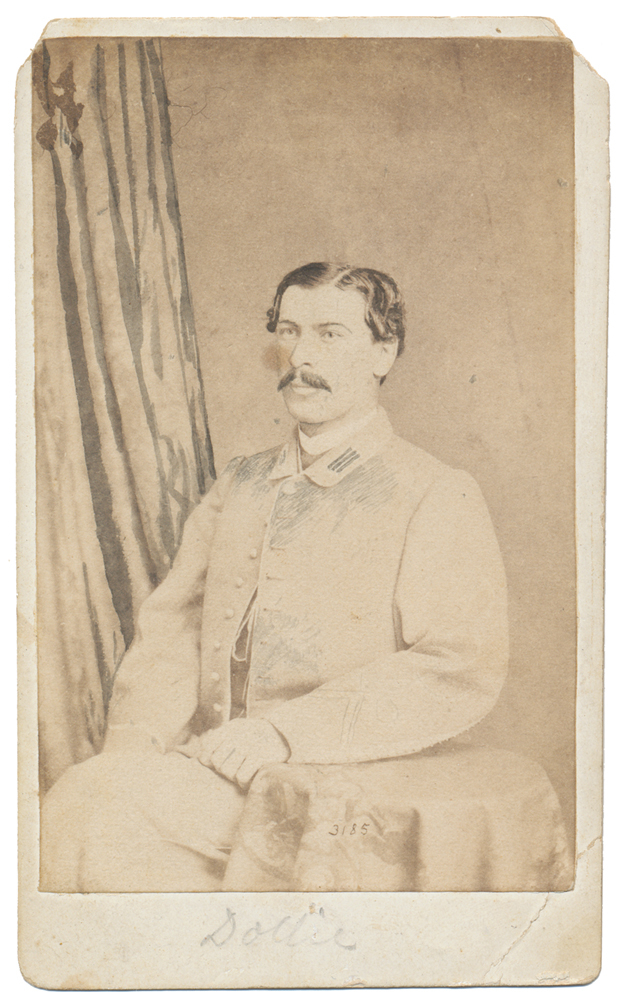CDV OF UNIDENTIFIED CONFEDERATE CAPTAIN, RICHMOND BACKMARK — Horse Soldier