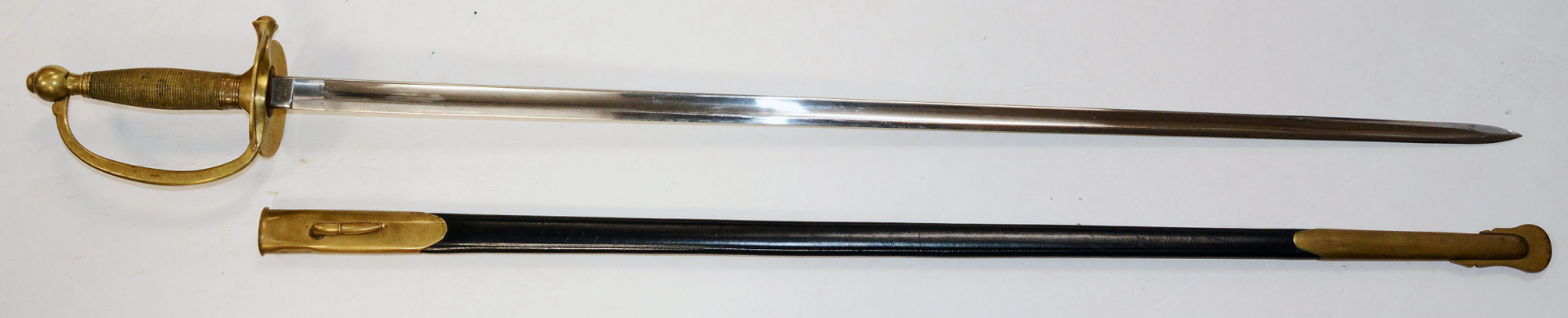 AMES MODEL 1840 NCO SWORD AND SCABBARD DATED 1863 — Horse Soldier