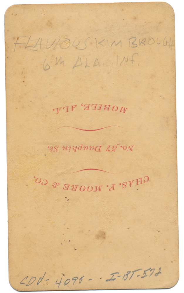 CDV OF FLAVIUS F. KIMBROUGH, 6TH ALABAMA INFANTRY — Horse Soldier