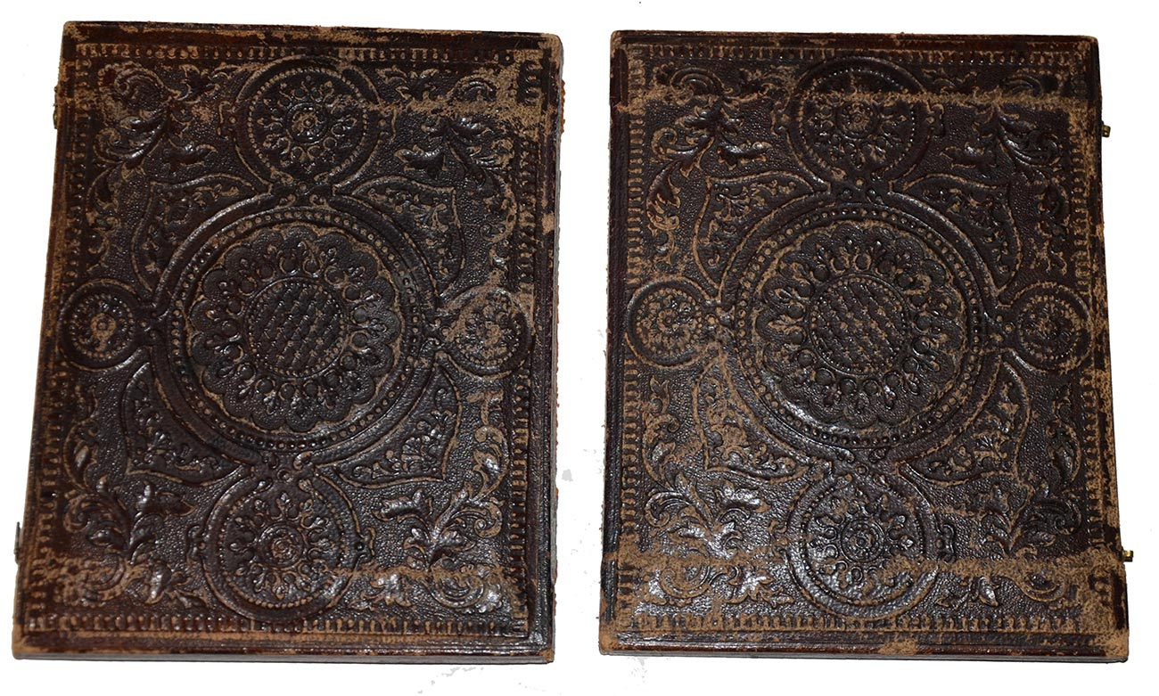 HALF PLATE AMBROTYPE OF MAN WITH STEER — Horse Soldier