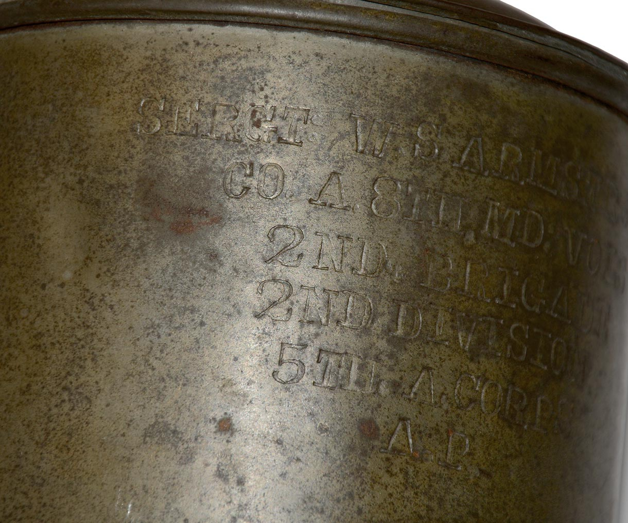 WORLD CLASS ID’D MARYLAND SOLDIER’S BOILER/MESS CUP WITH LID — Horse ...