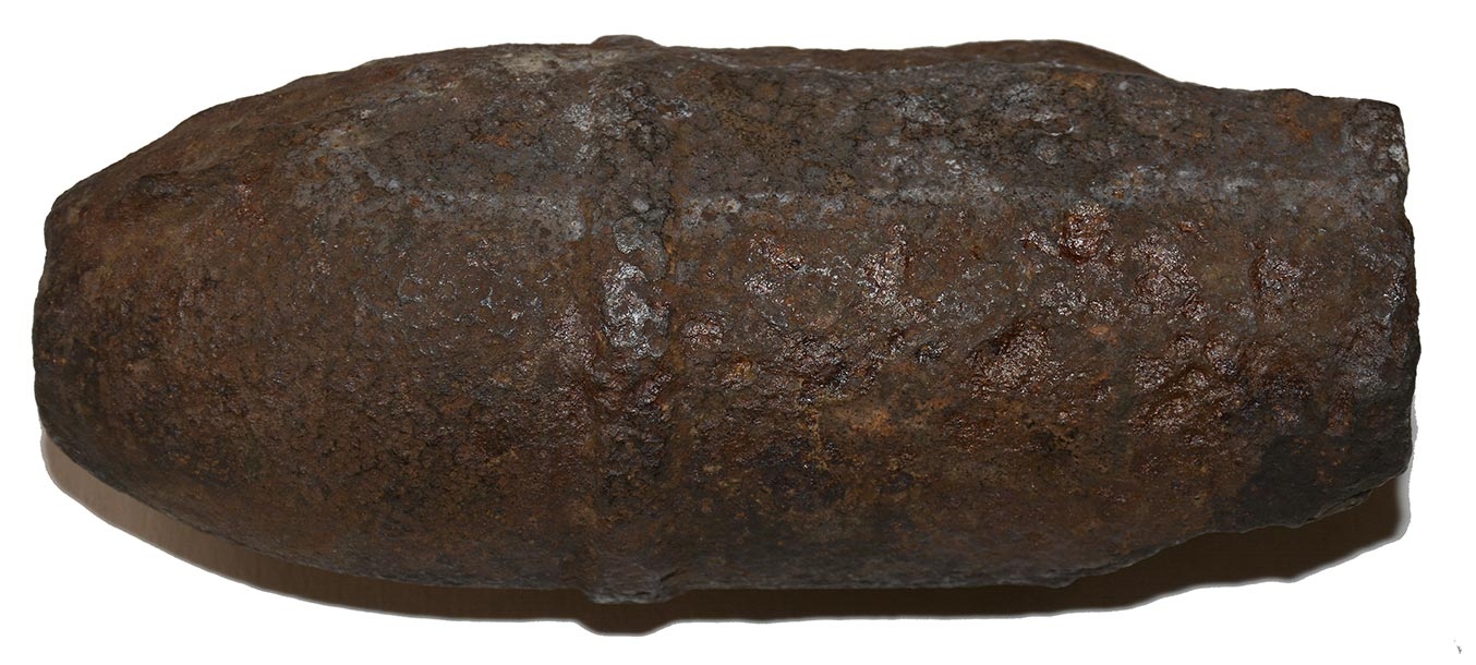 EXPLODED CONFEDERATE 3” READ SHELL FIRED INTO THE U.S.S. COMMODORE HULL ...