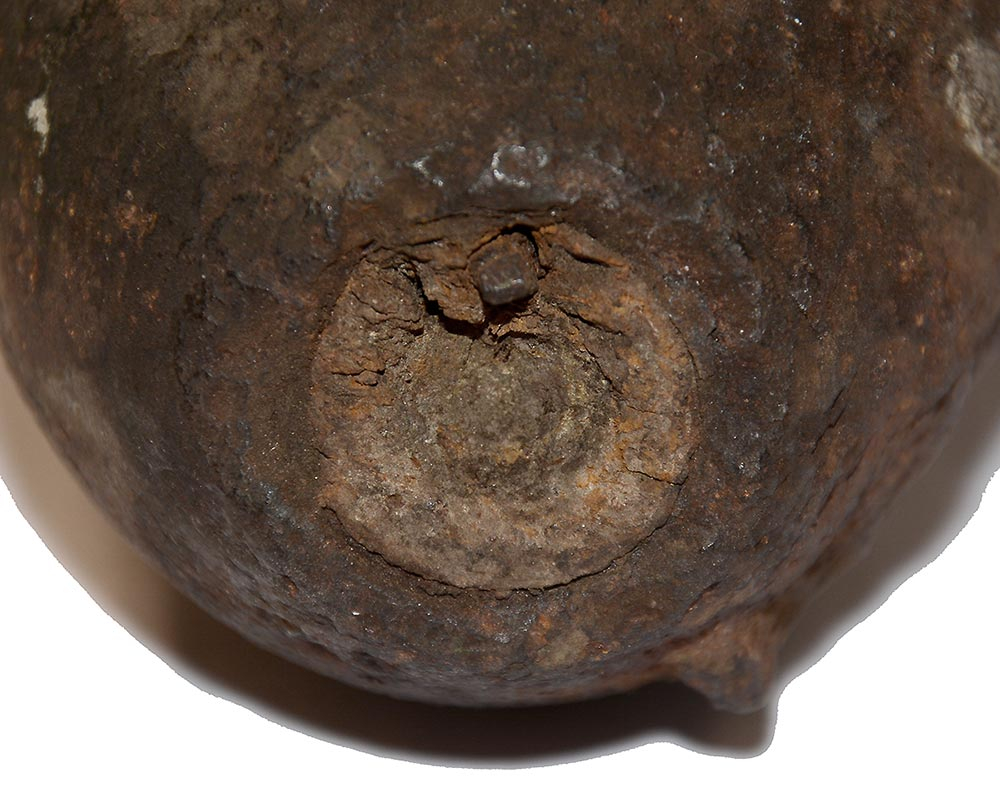 EXPLODED CONFEDERATE 3” READ SHELL FIRED INTO THE U.S.S. COMMODORE HULL ...