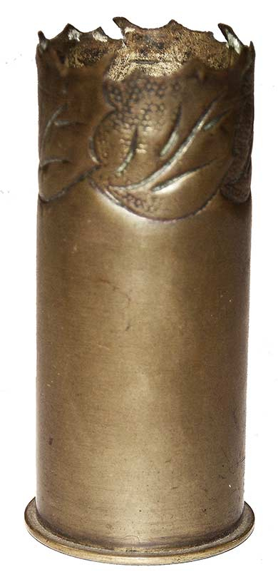 GERMAN WORLD WAR ONE TRENCH ART SHELL CASING FROM LILLE, FRANCE — Horse ...