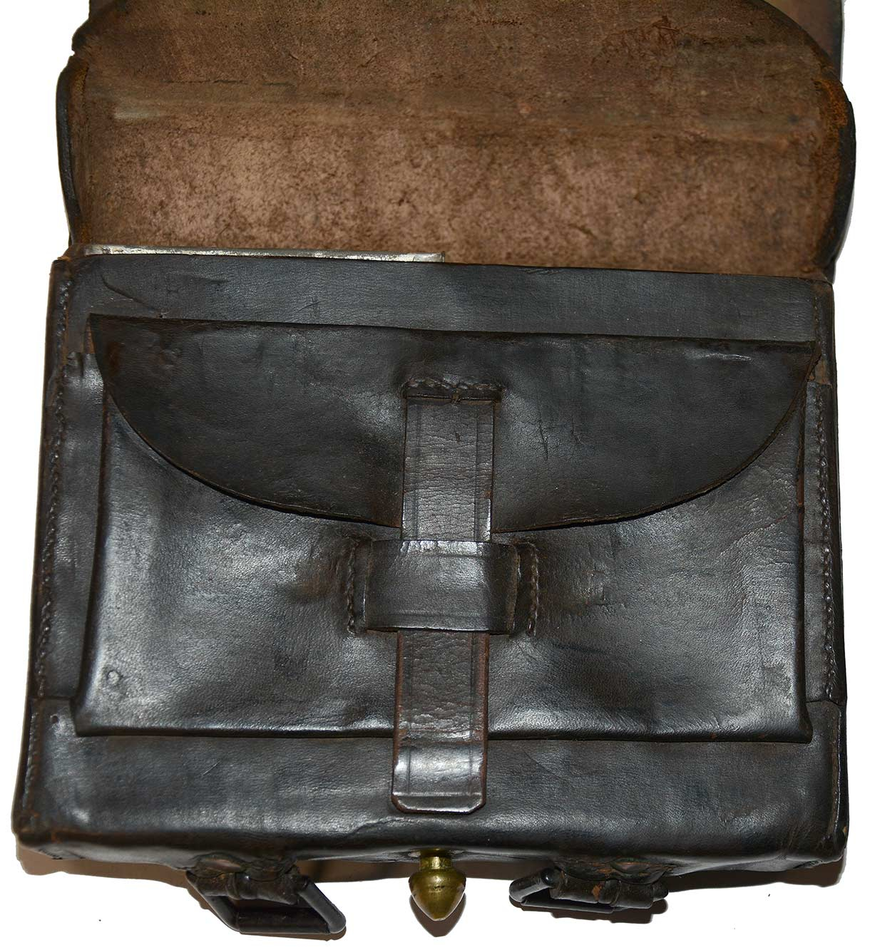 .58 CALIBER INFANTRY CARTRIDGE BOX BY BAKER AND MCKENNEY WITH SNY PLATE ...
