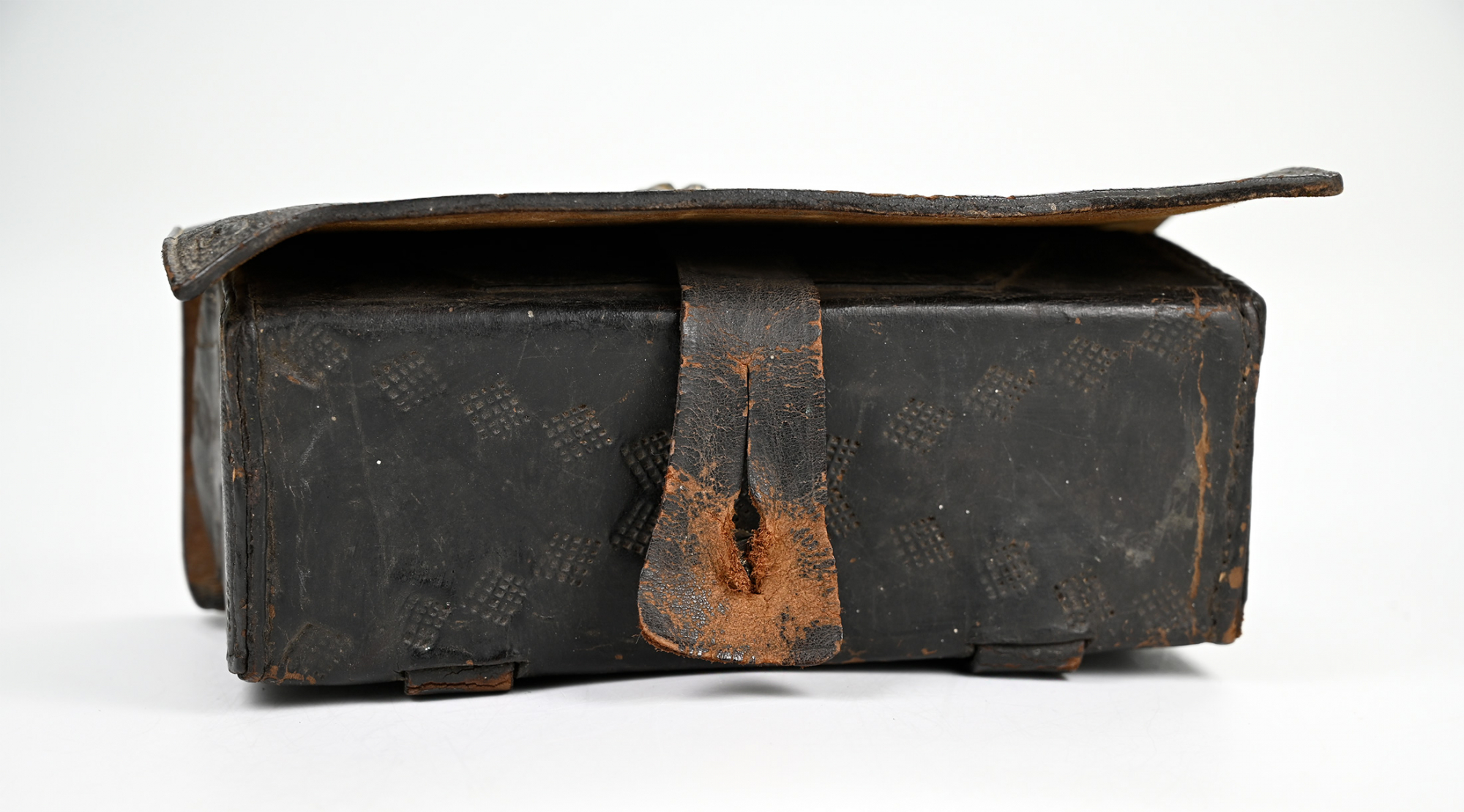 VERY NICELY DECORATED WAR OF 1812 ERA AMERICAN MILITIA CARTRIDGE BOX ...