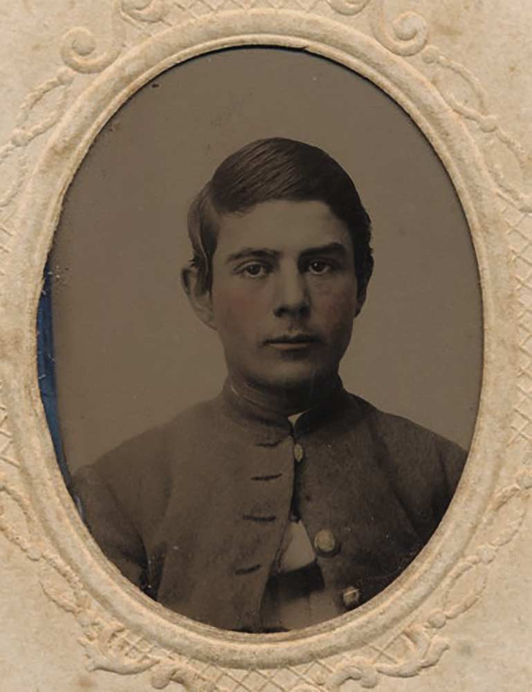 GEM SIZED TINTYPE OF ID’D CONFEDERATE SOLDIER — Horse Soldier