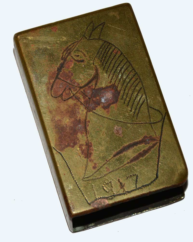 BRASS WORLD WAR ONE MATCH SAFE DECORATED BY A GERMAN SOLDIER — Horse ...
