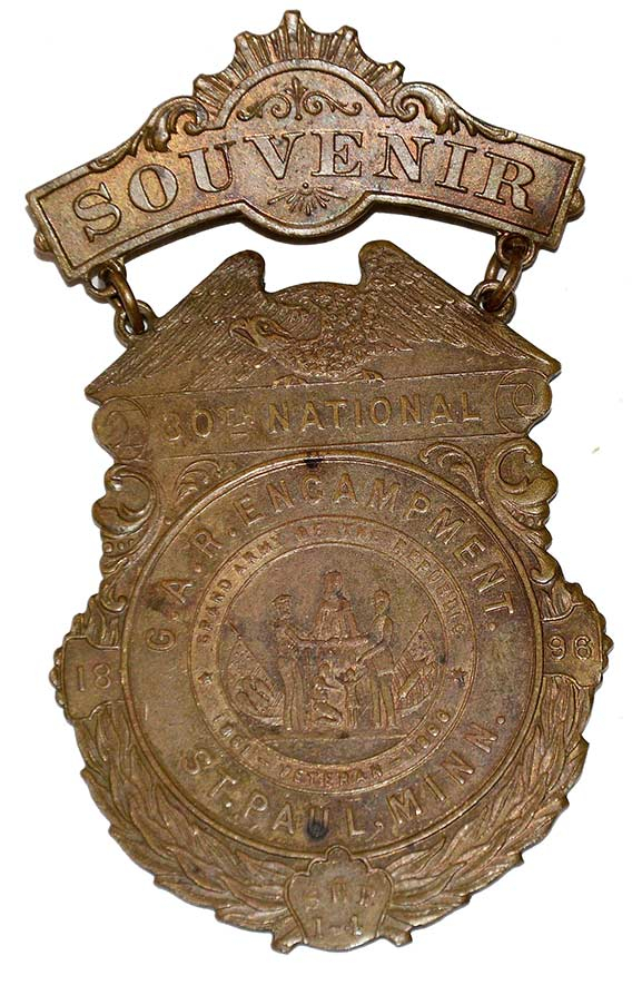 1896 MINNESOTA GAR SOUVENIR BADGE — Horse Soldier