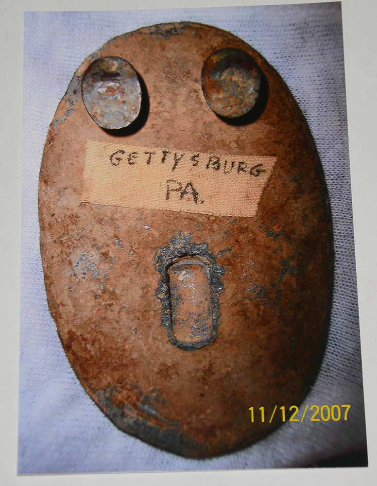 GETTYSBURG RELIC BOARD/SHADOW BOX - BILL GAVIN COLLECTION — Horse Soldier