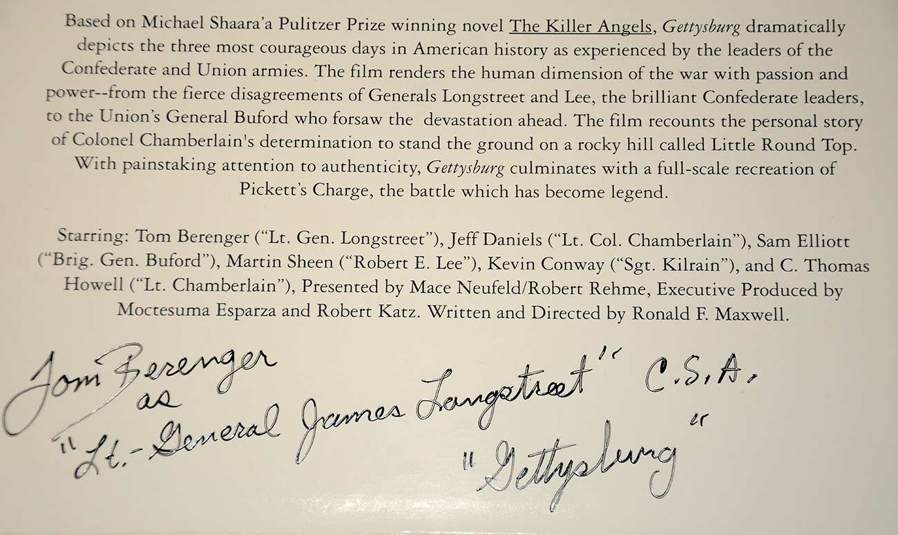 GETTYSBURG MOVIE WORLD PREMIERE INVITATION /WASHINGTON, DC AUTOGRAPHED ...