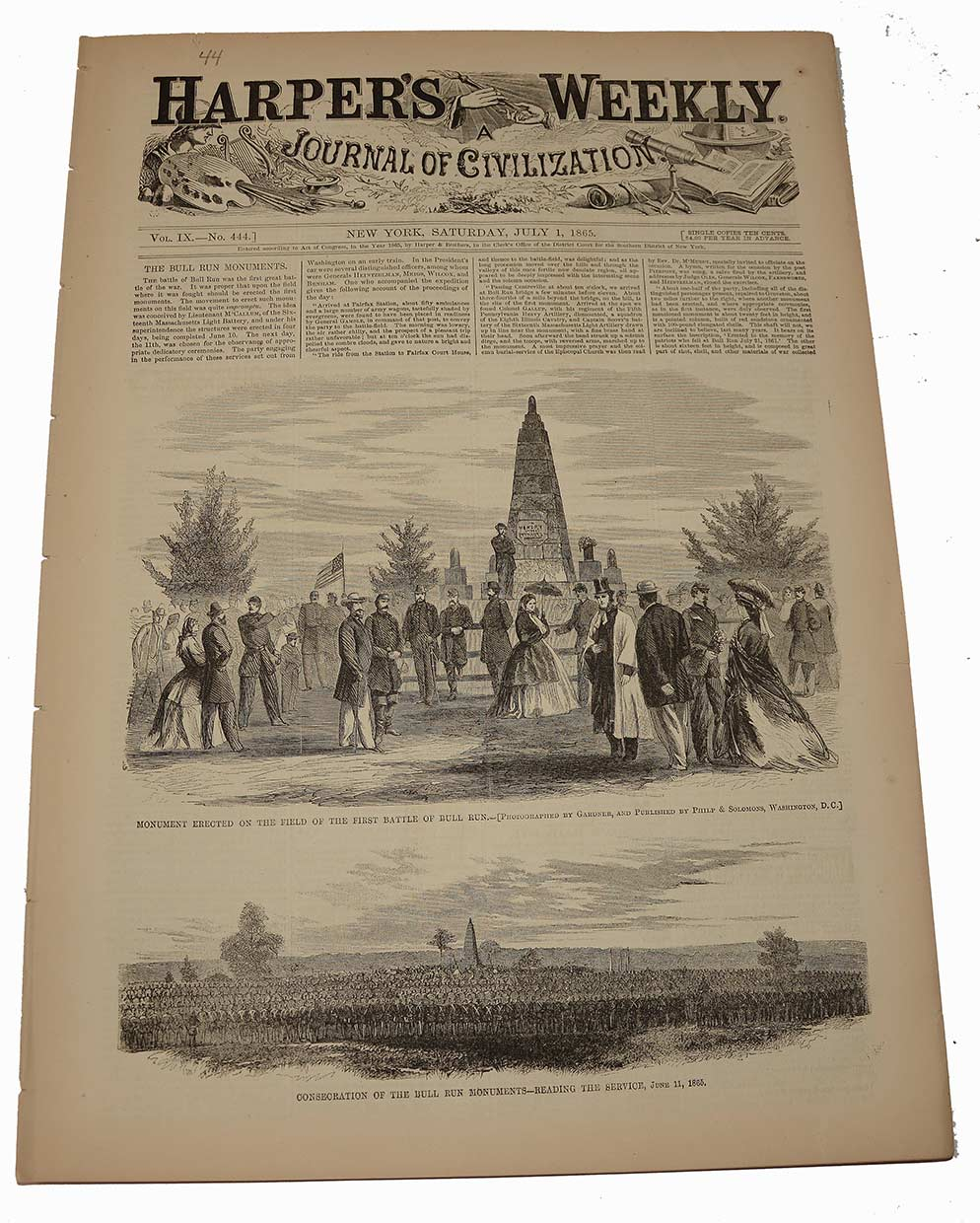 HARPER’S WEEKLY DATED JULY 1, 1865 – LINCOLN CONSPIRATORS’ TRAIL ...