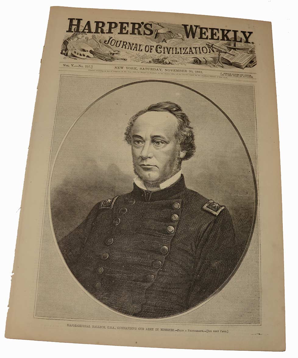 HARPER’S WEEKLY, NEW YORK, NOVEMBER 30, 1861 – GEN. HENRY HALLECK/PORT ...