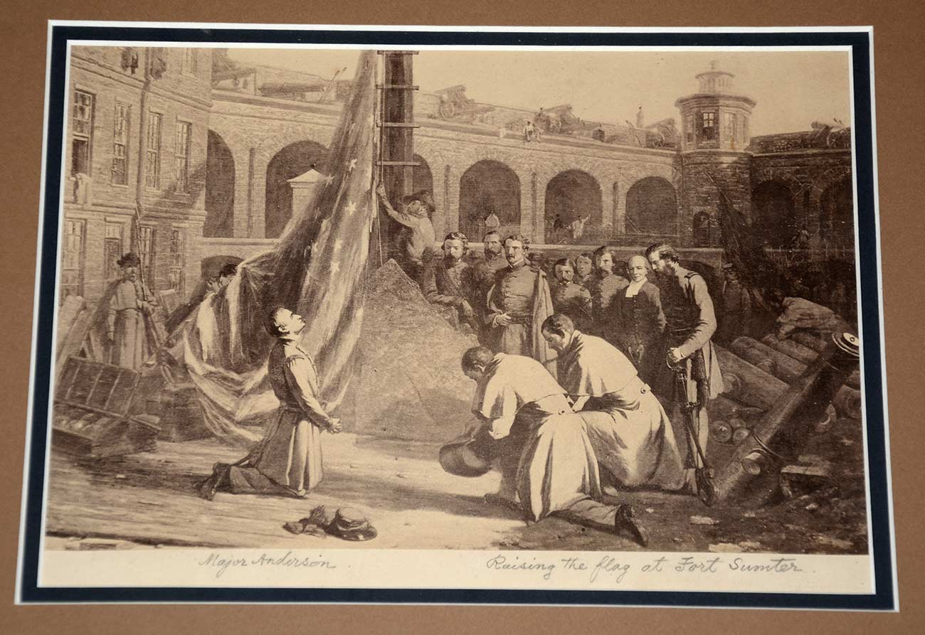 FRAMED GENERAL ROBERT ANDERSON, USA CARTE DE VISITE, SIGNED NOTE, AND ...