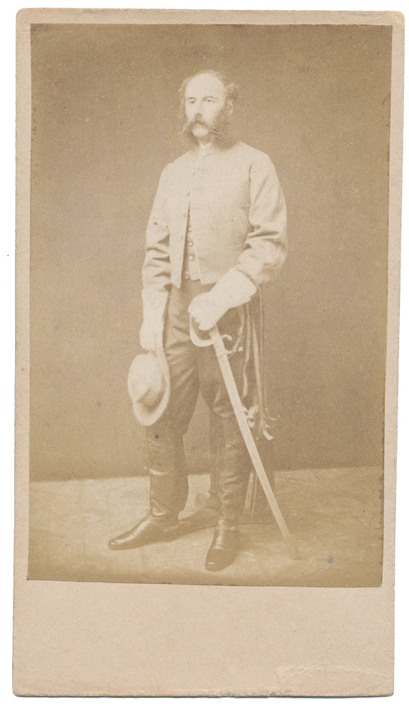 CDV OF UNIDENTIFIED CONFEDERATE CAVALRY CAPTAIN — Horse Soldier