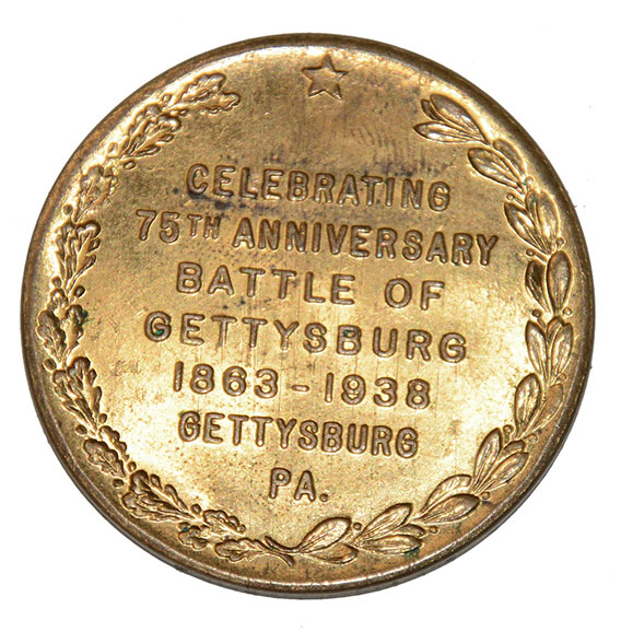 COMMEMORATIVE COIN FROM THE 75TH REUNION OF THE BLUE & THE GRAY AT ...