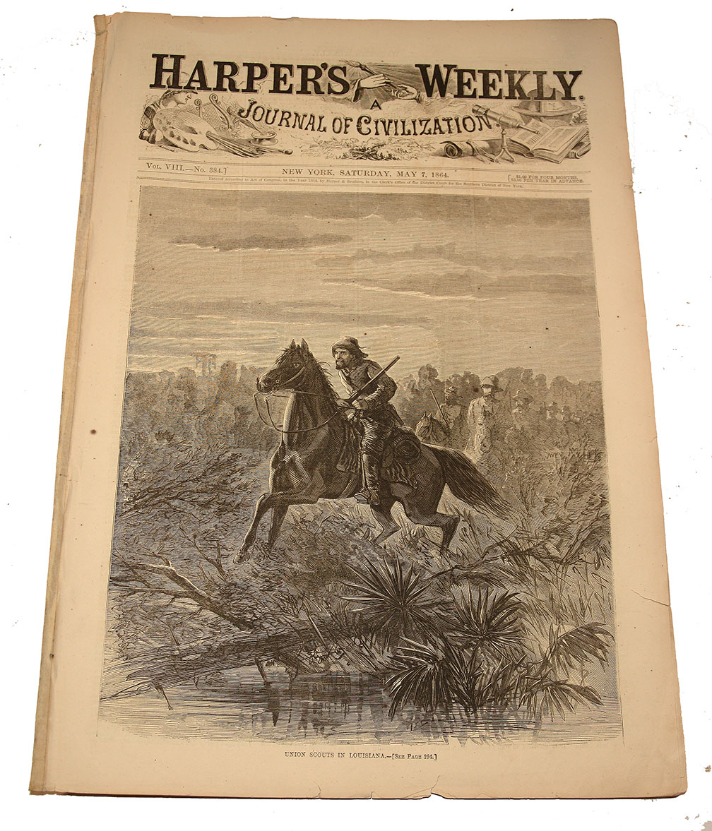 HARPER’S WEEKLY, NEW YORK, May 7, 1864 – WAR IN LOUISIANA — Horse Soldier